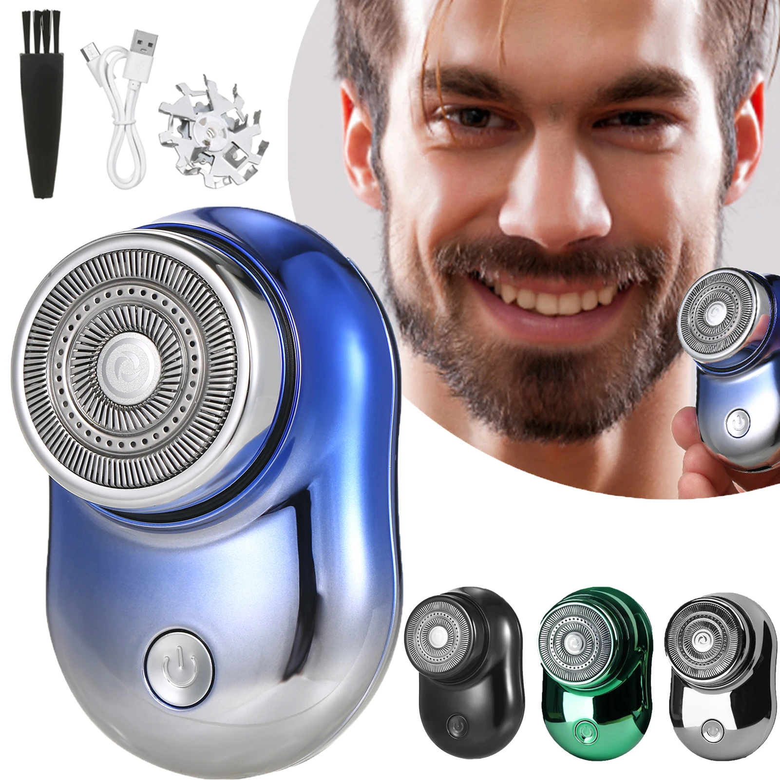 Men-s-Electric-Shaver-Rechargeable-Portable-Shaver-USB-Cordless-Hair ...