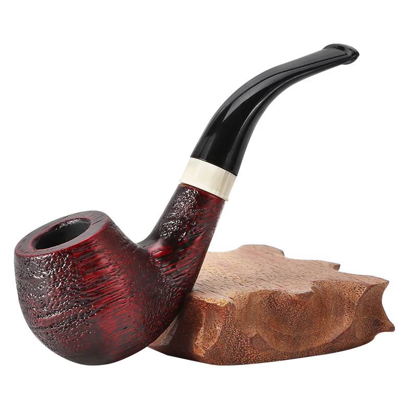 New Delicate Wood Tobacco Pipe Retro Bakelite Bending Filter Potable ...