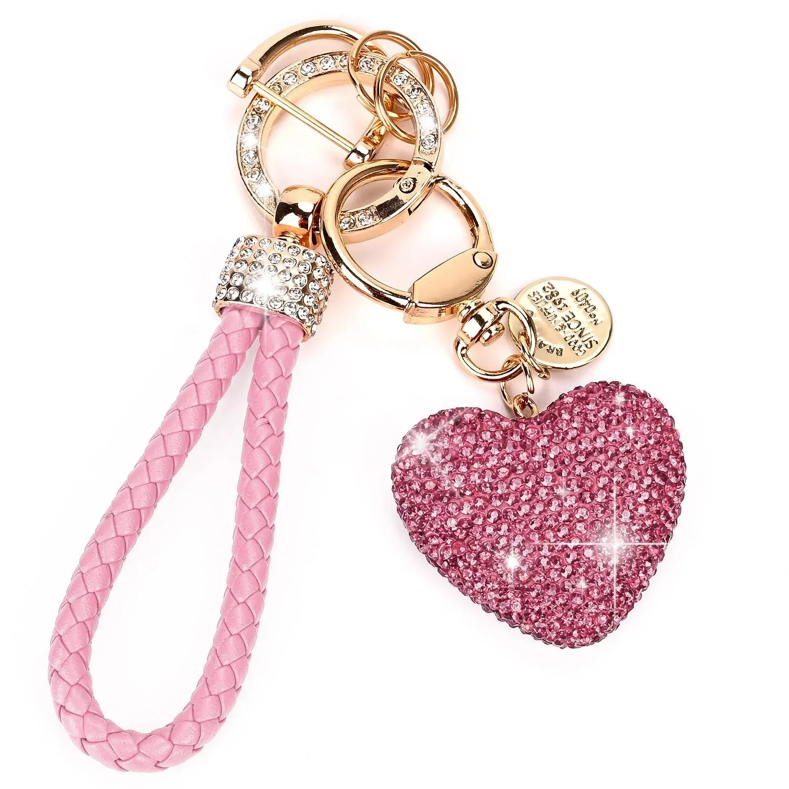 Car-Keychain-for-Women-with-Rhinestone-Heart-Shape-Bling-Girl-Cute ...