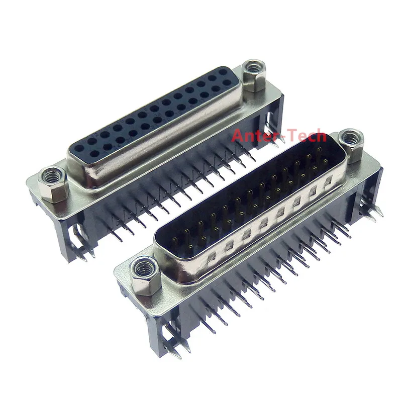 2PCS-DB25-Female-Male-PCB-Mount-D-Sub-25-pin-PCB-Connector-RS232 ...