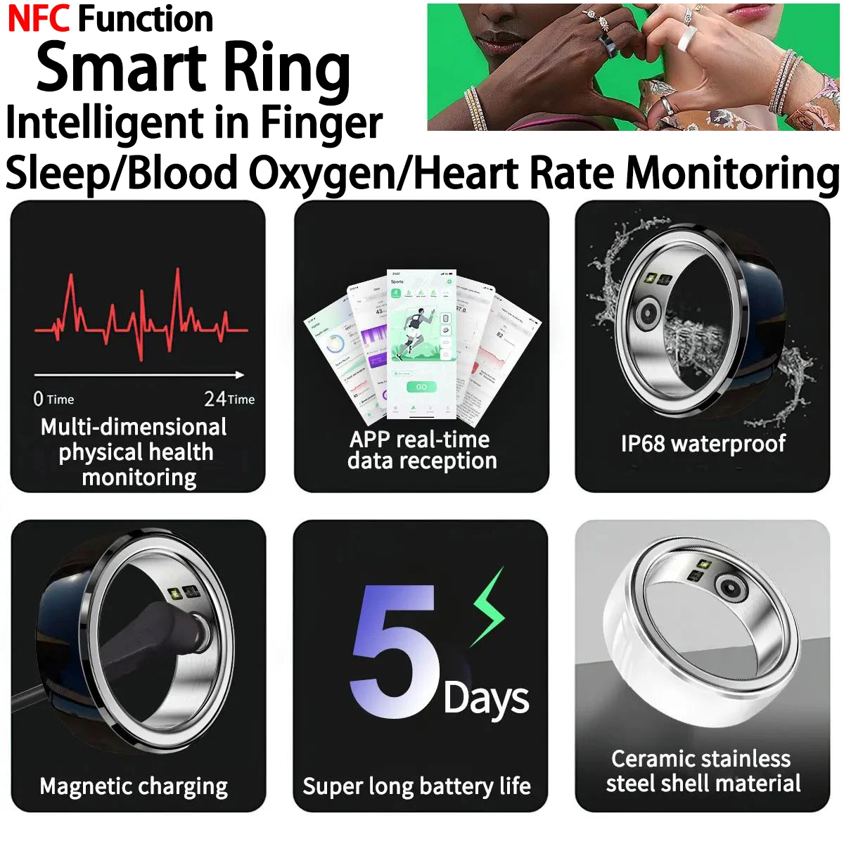 New-NFC-Smart-Ring-Healthy-Fitness-Blood-Oxygen-Tracker-Sleep-Heart ...