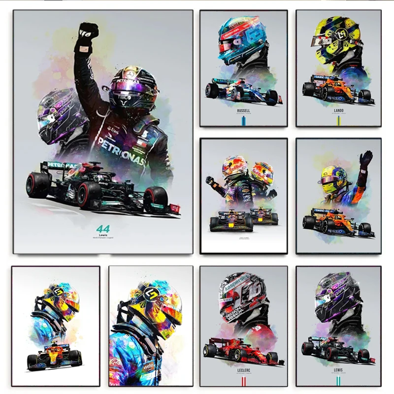 Pop-Watercolor-Formula-One-Grand-Prix-Racing-Driver-Poster-F1-Racer ...