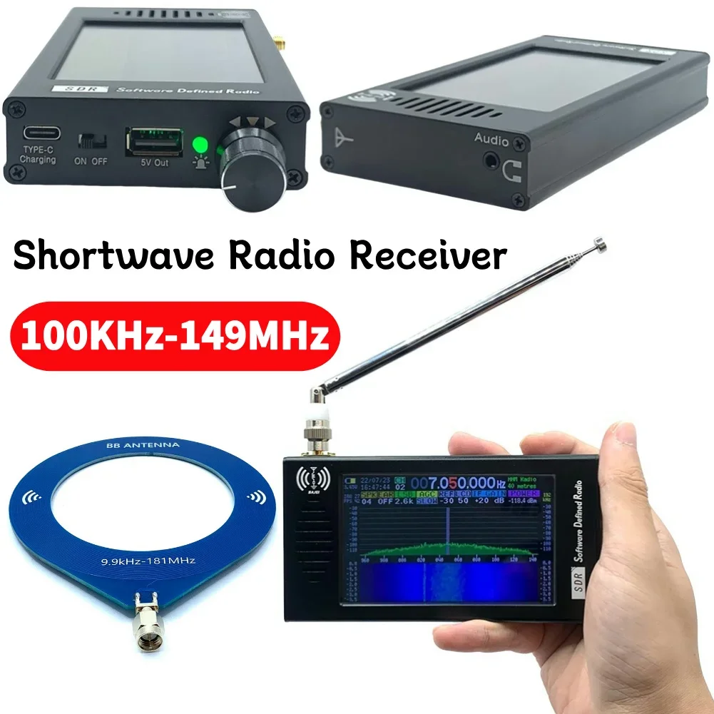 DSP SDR Radio Receiver Shortwave AM FM DSP Radio Rechargeable Stereo MP3 Player with Headphone ...