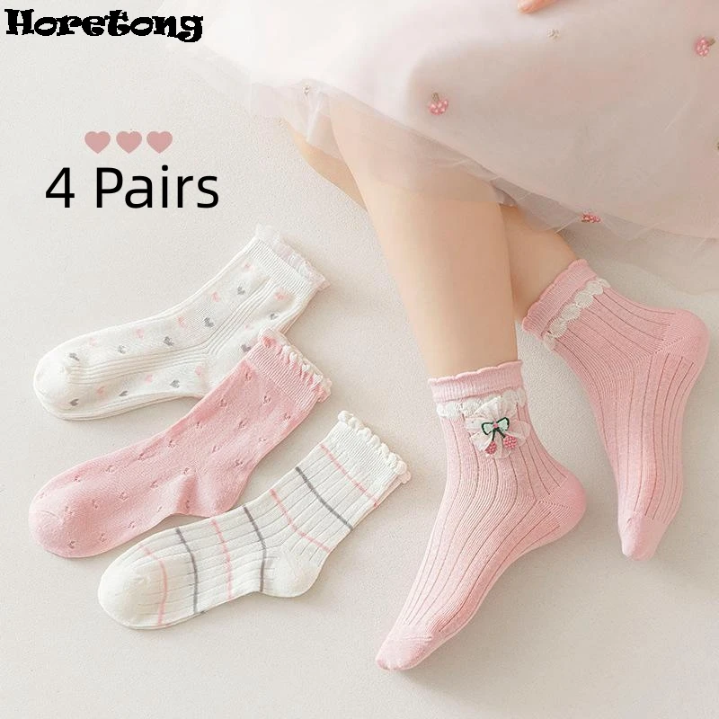 Horetong-4Pairs-Lot-Cute-Kids-Socks-For-Girls-Cotton-Print-Princess-Children-Sock-Casual-Summer ...