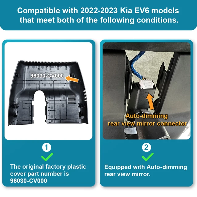 Dash Camera for Kia EV6/ EV6 GT 2022 2023, ARB 4K UHD OEM DVR Control ...