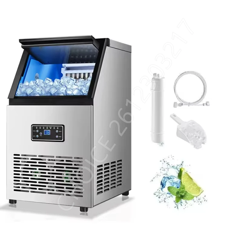 Electric-Ice-Maker-Commercial-Ice-Machine-40-90kg-Day-Stainless-Steel ...