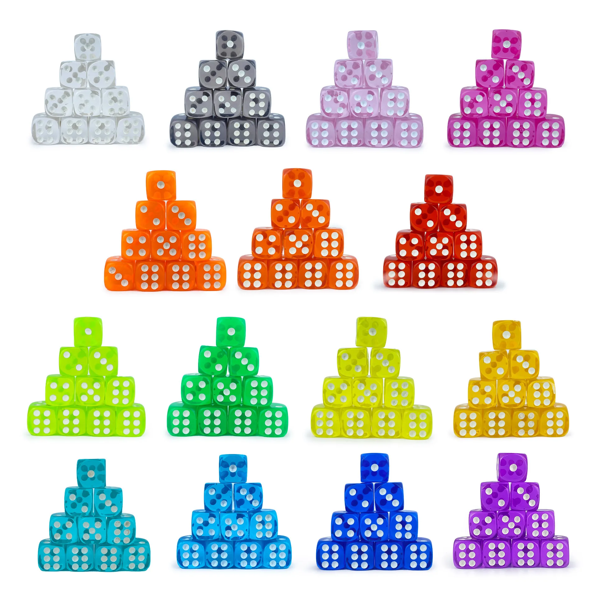 10pc/lot D6 Dice 6 Faces Dice Casino Table Game Dice Transparent Color ...
