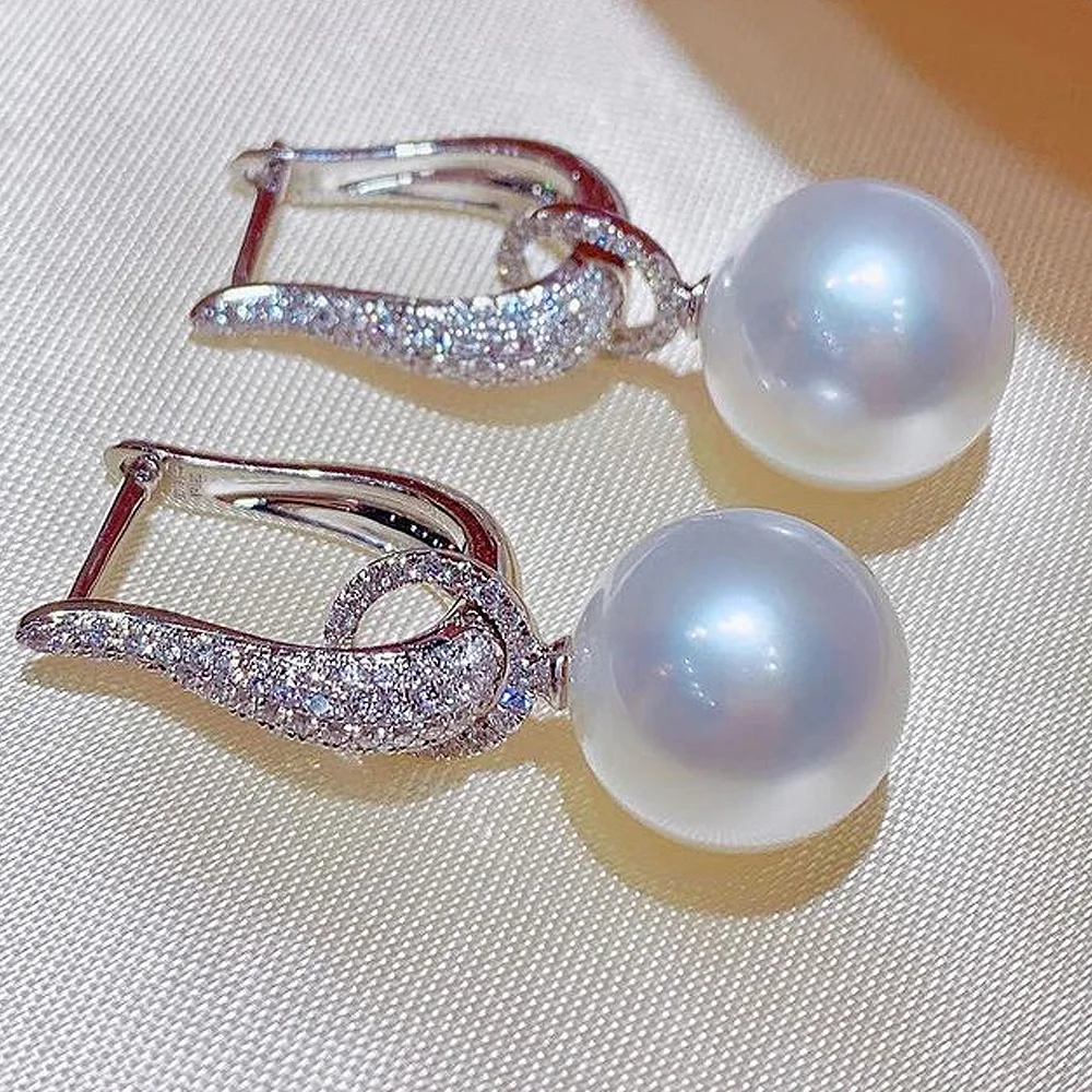 CAOSHI Luxury Lady Shiny Crystal Jewelry Earrings with Simulated-pearl ...