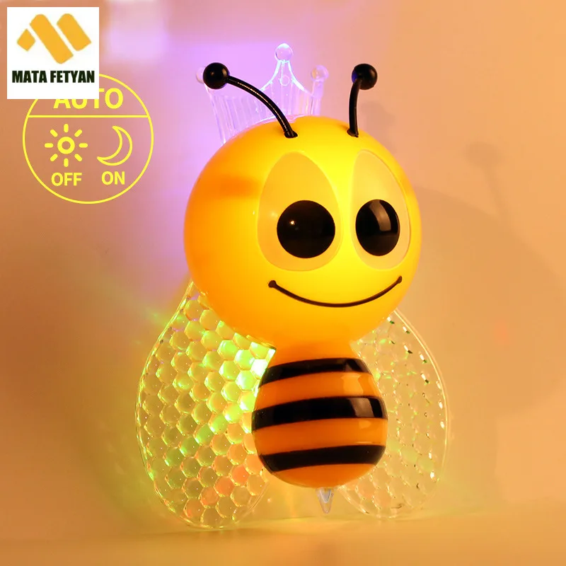 1-3PCS-Bee-Night-Light-Lamp-Light-Controll-Wall-Nightlight-for-Baby-and ...
