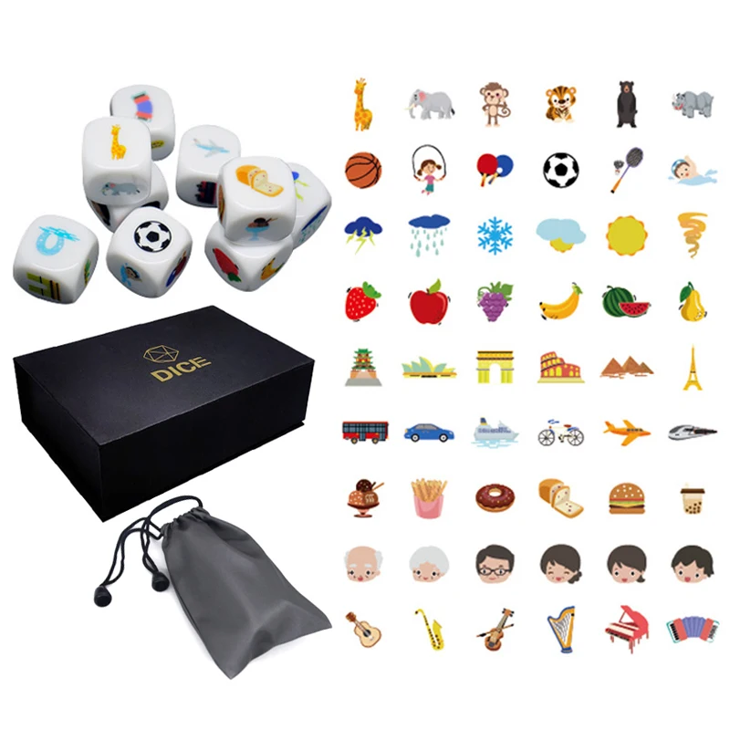 Children-Puzzle-Game-Story-Dice-Montessori-Toys-With-Storage-Bag ...