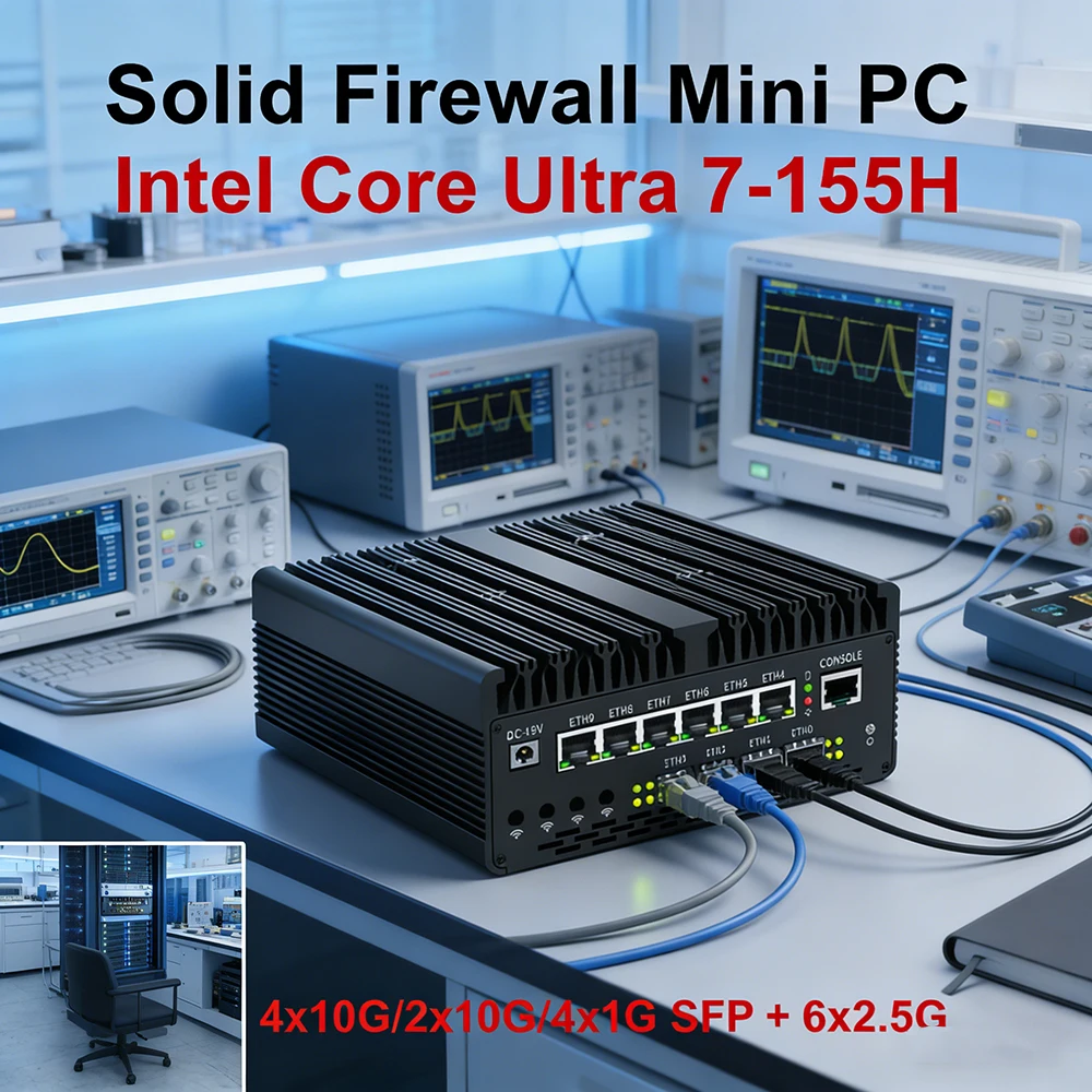 High Performance 6x i226V LAN Firewall Mini PC Intel Ultra 9 185H 7 ...