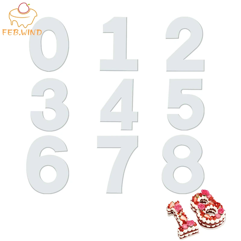 0/1/2/3/4/5/6/7/8/9 Number Cake Template/Mould Number Cake Stencils 8 ...