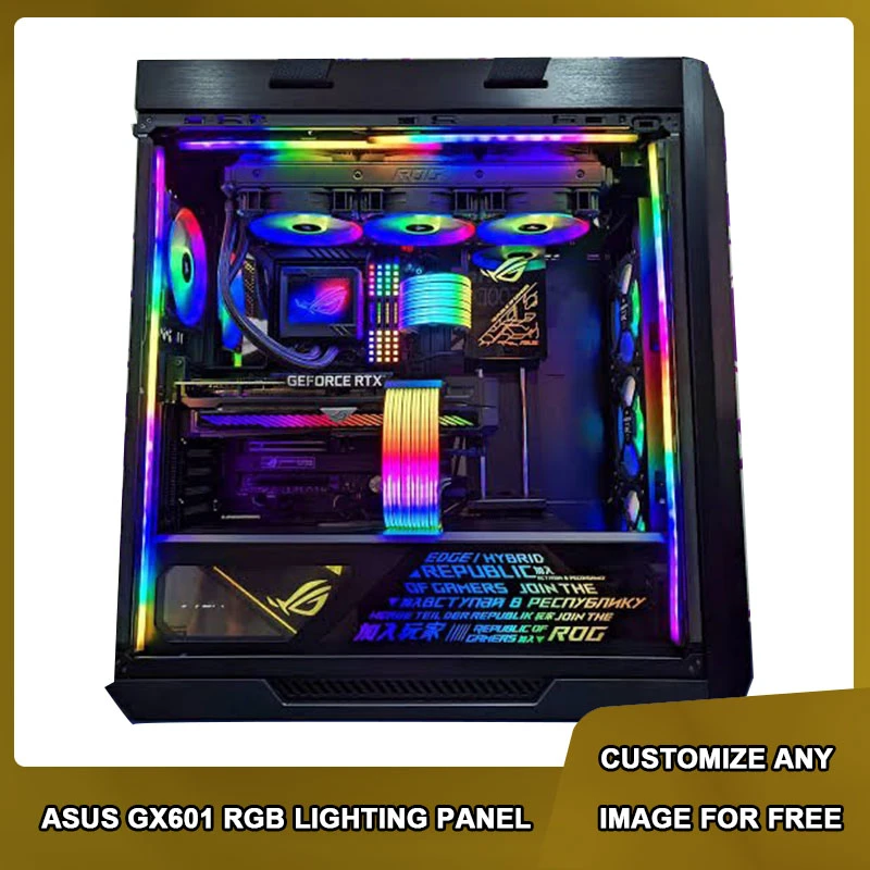 ROG GX601 Case RGB Lighting Panel Customizable Strix Helios PSU GPU ...