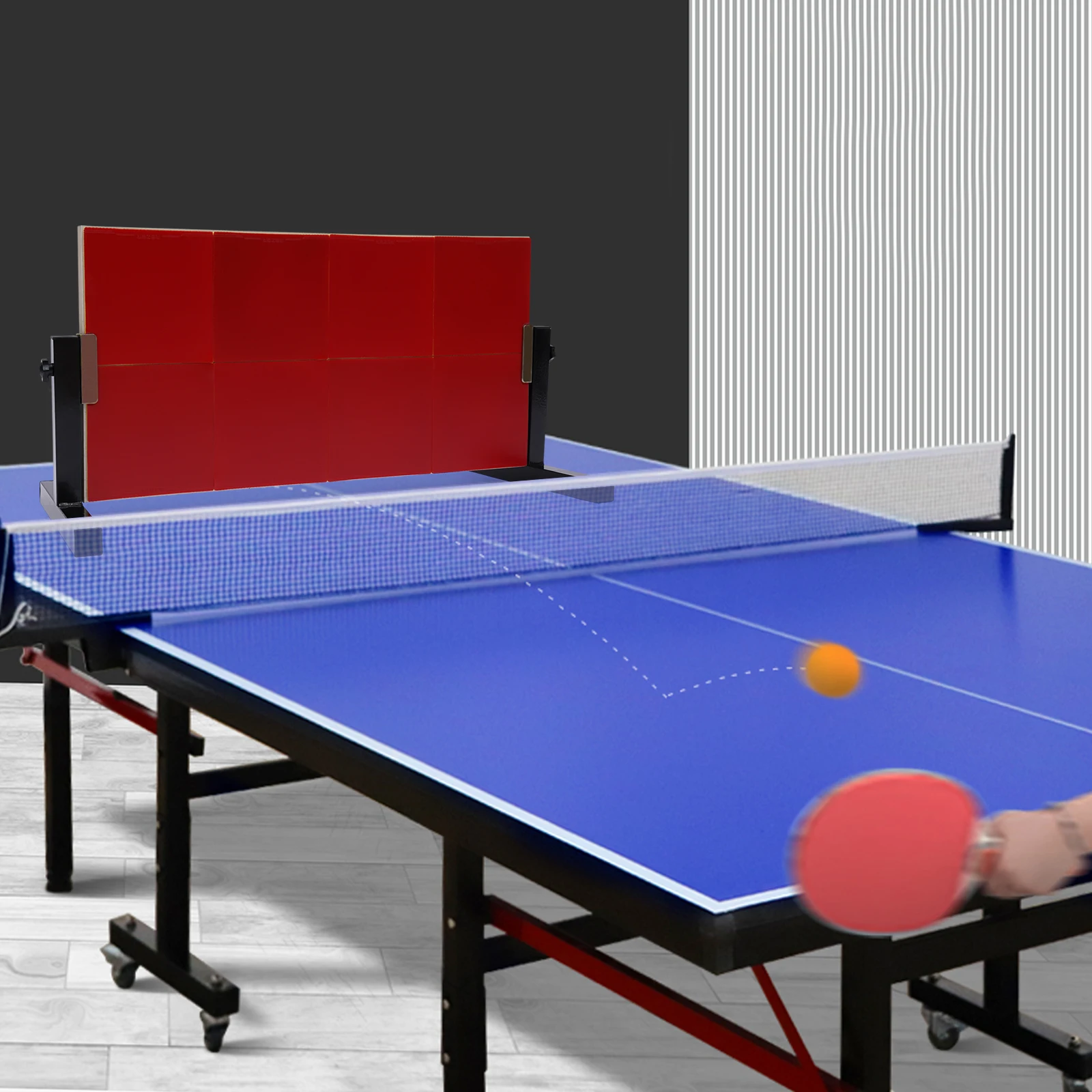 Table-Tennis-Rebound-Board-Pingpong-Return-Board-with-8-Red-Rubbers-for ...