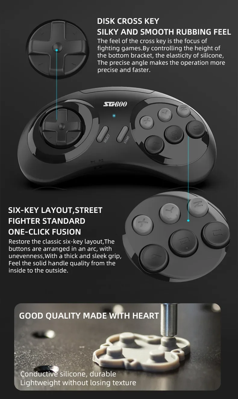 Powkiddy SF900 SG800 Video Game Console 2.4G Wireless Controller Built ...