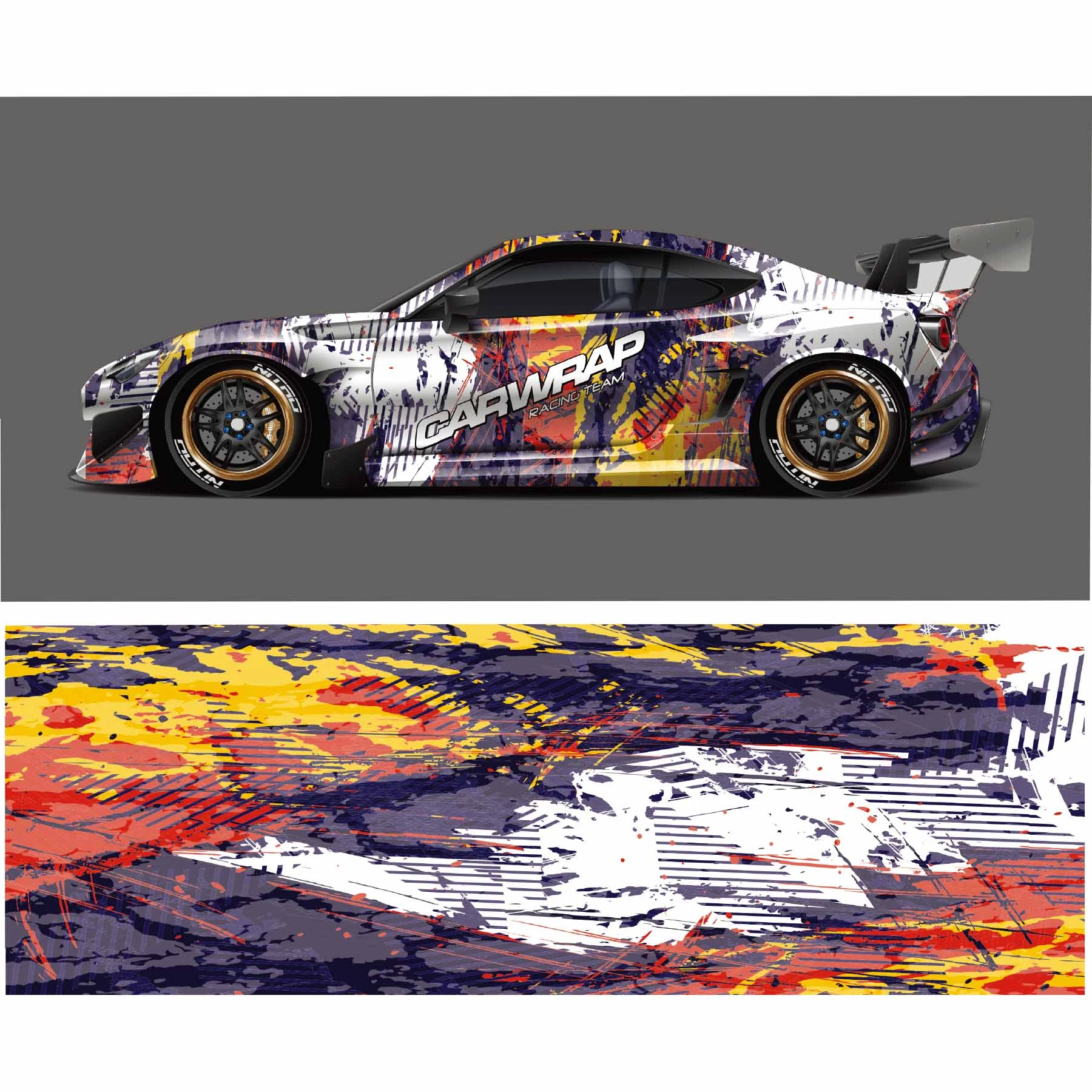 Graffiti Car Decal Car Full Wrap Sticker Decorative Cut Body Racing ...