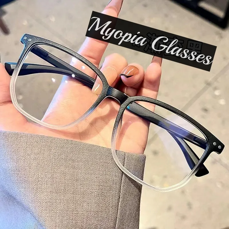 Unique-Wood-Grain-Frame-Finished-Myopia-Glasses-Unisex-Square ...