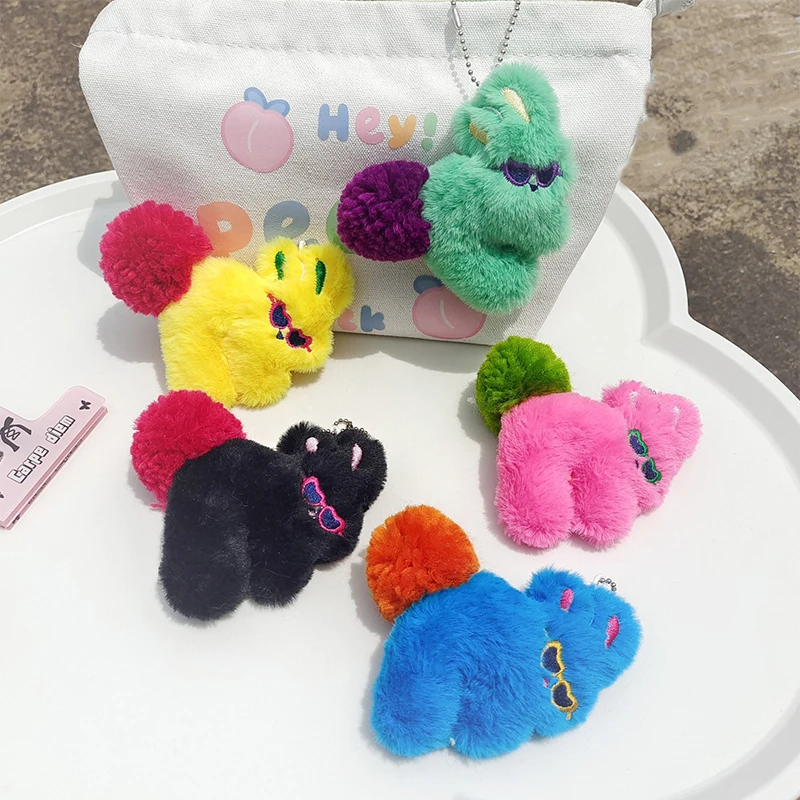 Cartoon-Cute-Plush-Glasses-Rabbit-Doll-Pendant-Stuffed-Toys-Keychains ...