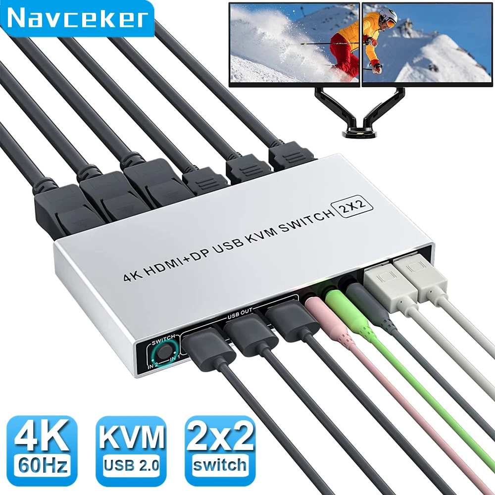 HDMI-DisplayPort-KVM-Switch-Dual-Monitor-4K-60Hz-2x2-Mixed-inputs-DP ...