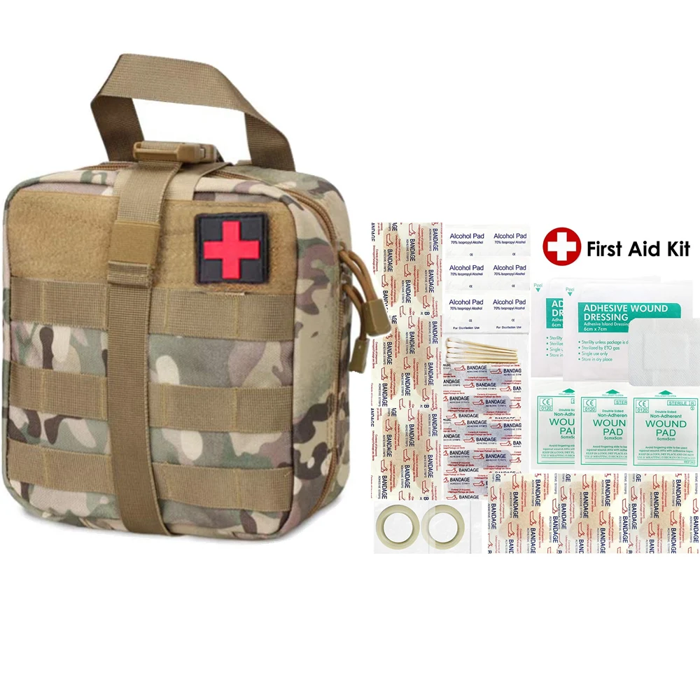 Kit de primeros auxilios táctico Molle EMT, bolsa médica militar para emergencias al aire libre ...