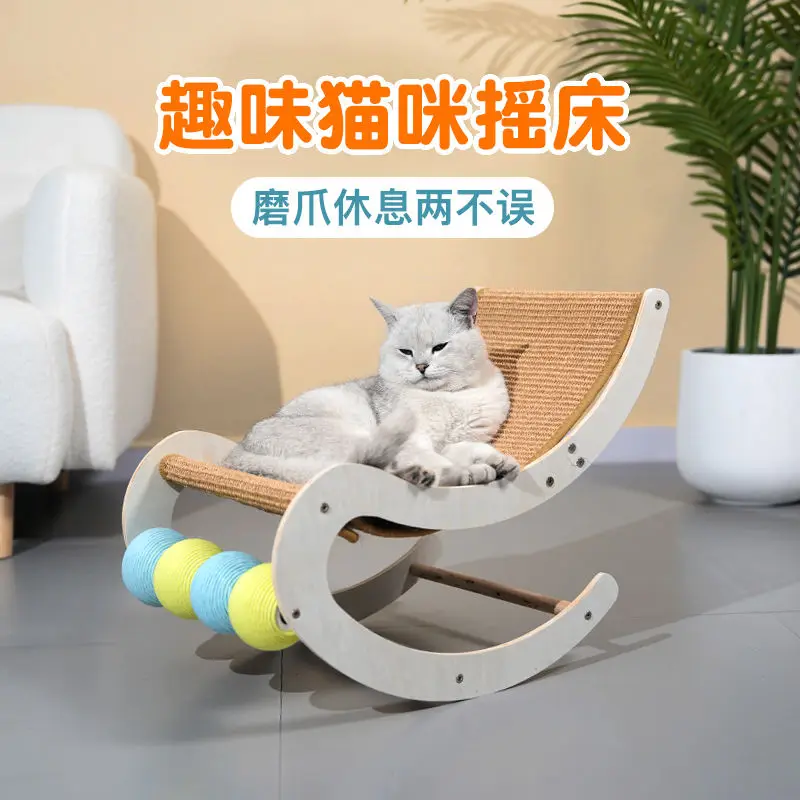 Cat-rocking-chair-cat-nest-Scratching-post-sisal-comfortable-cat-bed ...