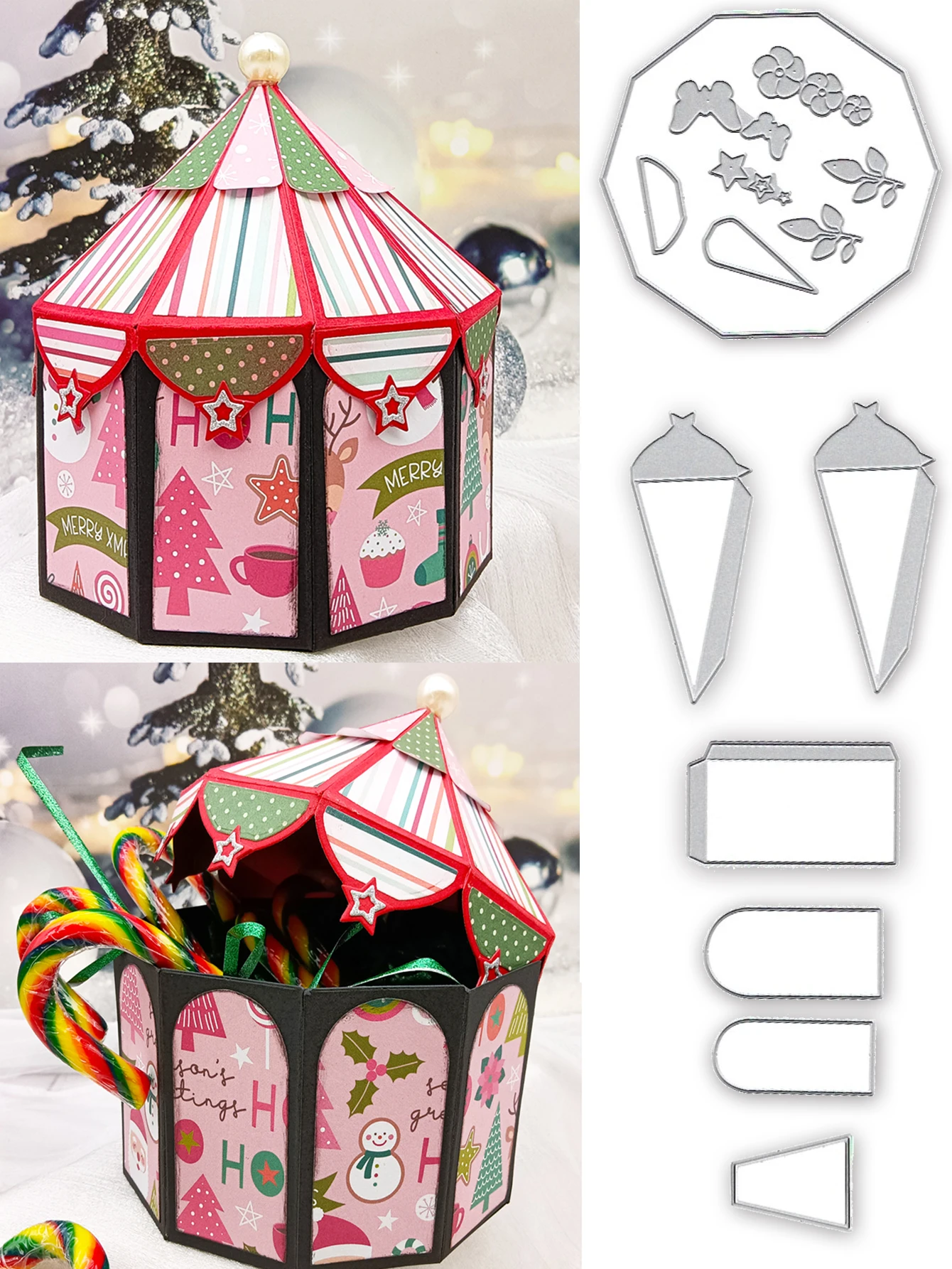 Alinacutle Metal Cutting Dies Cut Circus Tents Treat Box Scrapbooking ...