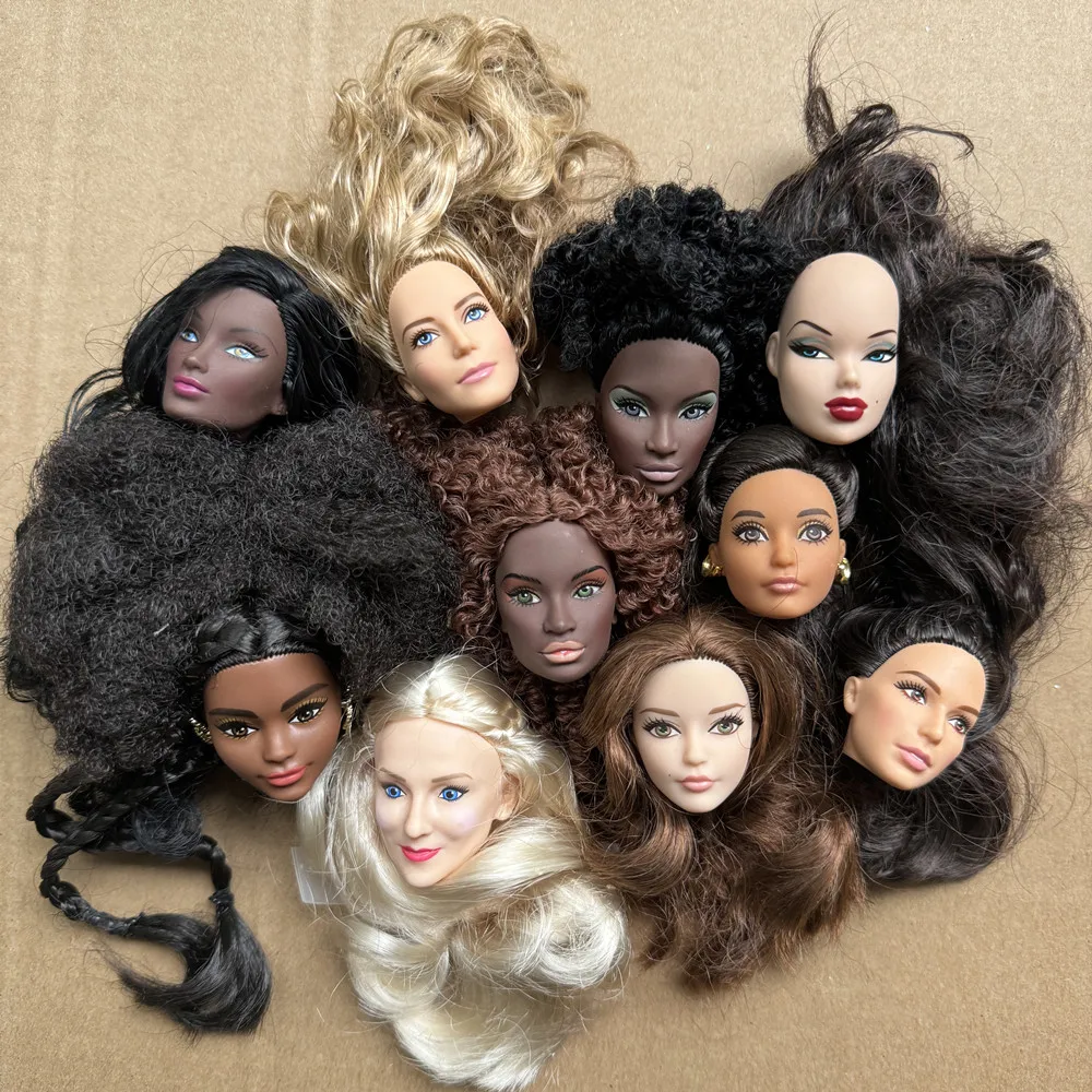 Vintage-1-6-Doll-Heads-Princess-Female-Black-Skin-Tone-Doll-Heads-Good ...