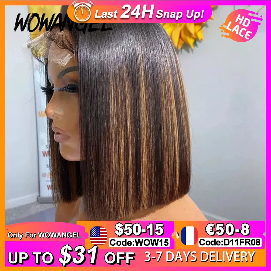 Wow-Angel-Short-Straight-Bob-Wigs-13x4-Lace-Front-Human-Hair-Wigs-1B30 ...