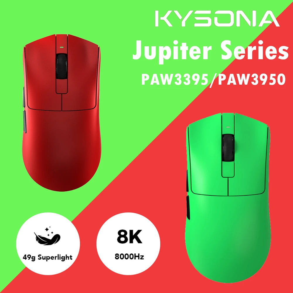 Kysona júpiter ultra mouse sem fio para jogos paw3950 sensor 8000hz ...