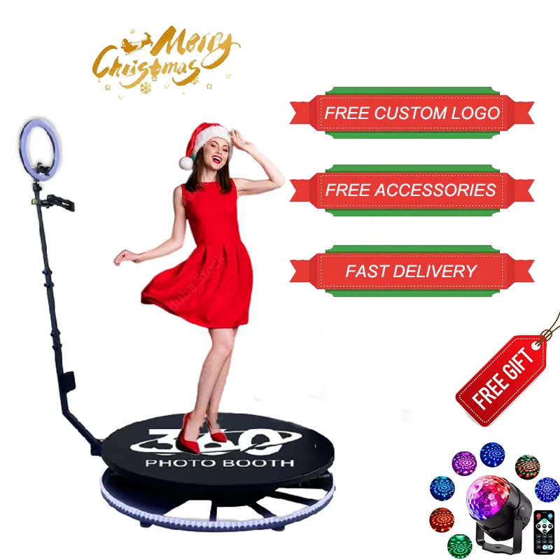 Promotional Fashion Metal 115CM Selfie 360 Booth With Ring Light Photo ...