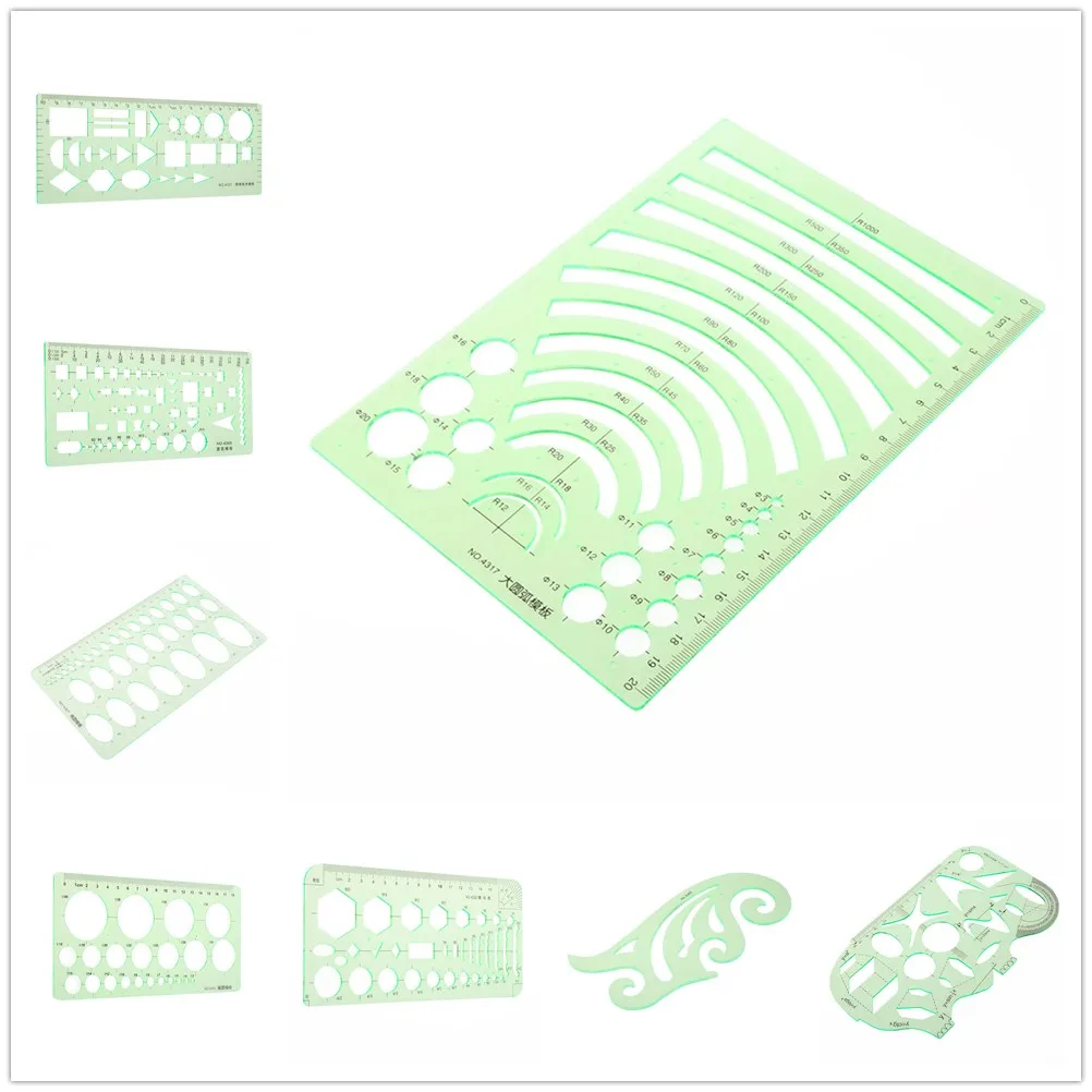 1pc-Multifunctional-Drawing-Template-Ruler-Stencils-Geometric-Learning ...
