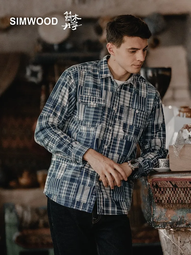 SIMWOOD-High-Standard-Series-2024-Spring-New-Oversize-Shirts-Men-Plaid ...
