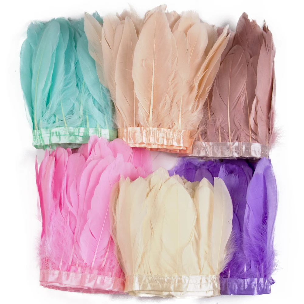 2Meters-Dyed-Colored-Goose-Feathers-Trim-Real-natural-Geese-Feather ...