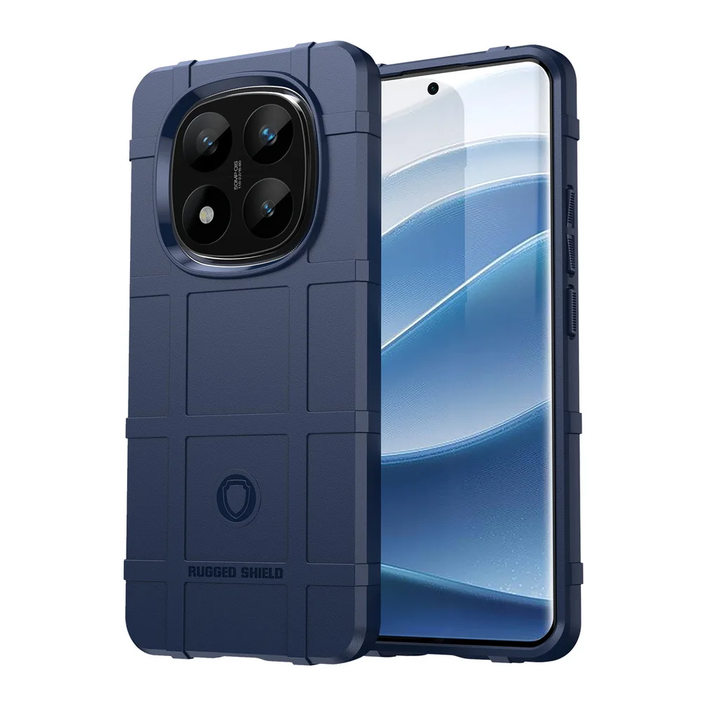 Rugged Shield Rubber Phone Cover for Redmi Note 14 Pro (Navy blue)