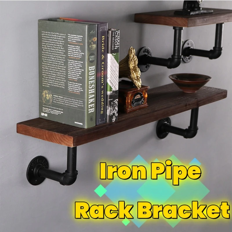 Iron-Industrial-Pipe-Rack-Mounting-Bracket-Storage-Rack-Home ...