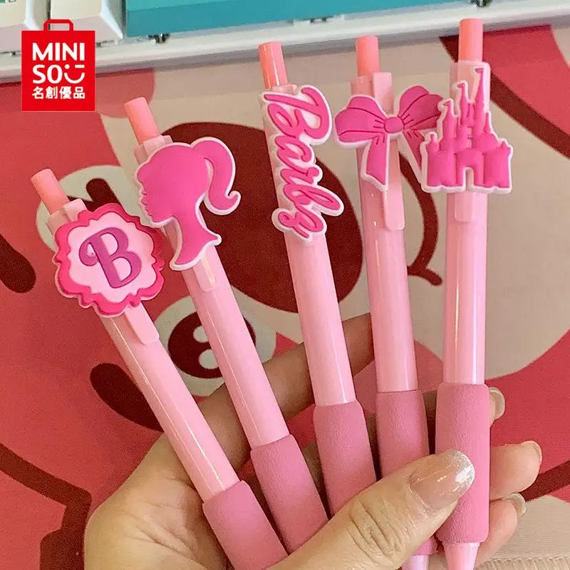 Miniso-Barbie-Pink-Stationery-Series-Acrylic-Patch-Neutral-Pen-Black ...