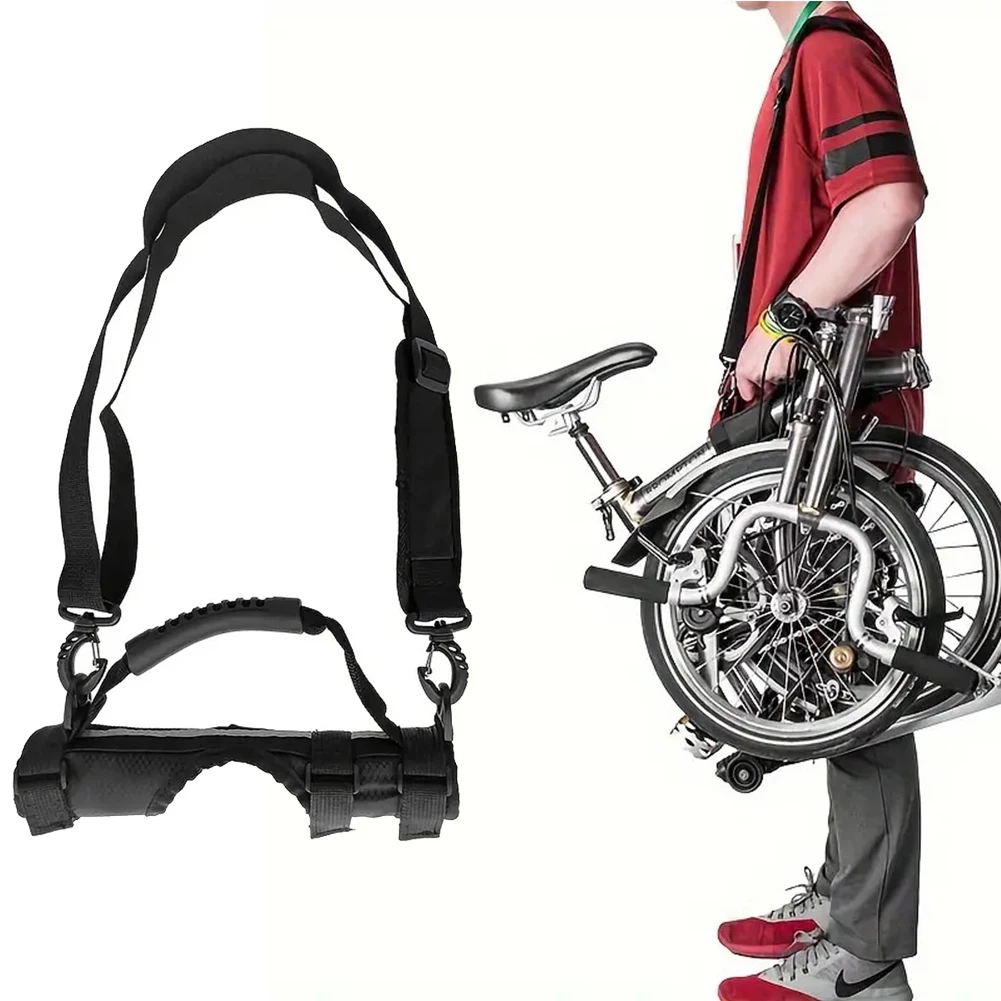 Bicycle-Carrier-Handle-Folding-Cycling-Frame-Carry-Shoulder-Strap ...