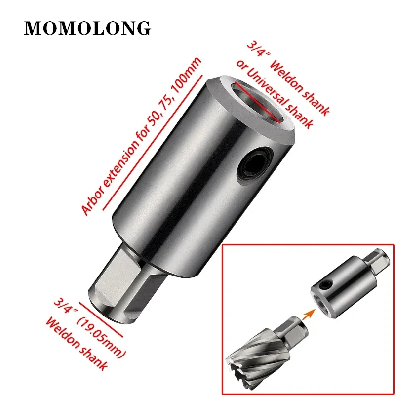 19-05mm-Weldon-Shank-Clamping-Extension-Bar-50mm-75mm-100mm-Annular ...