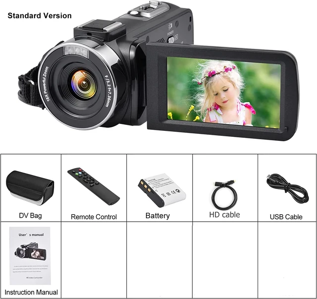 HDR 8K Digital Video Camera Night Vision 48MP WIFI Webcam Camcorder for ...