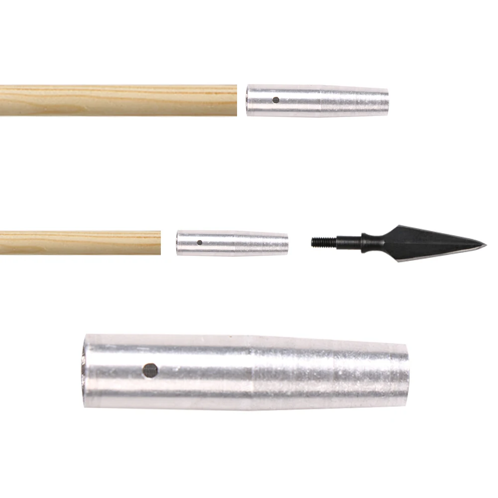 6-12-pcs-Archery-Connect-Arrowhead-Aluminium-Arrow-Insert-OD-8mm-Wooden ...