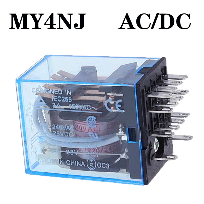 1PCS-MY4-General-small-Electromagnetic-relay-Power-Relay-AC12V-24V-110V-220V-relay-MY4NJ-Coil ...