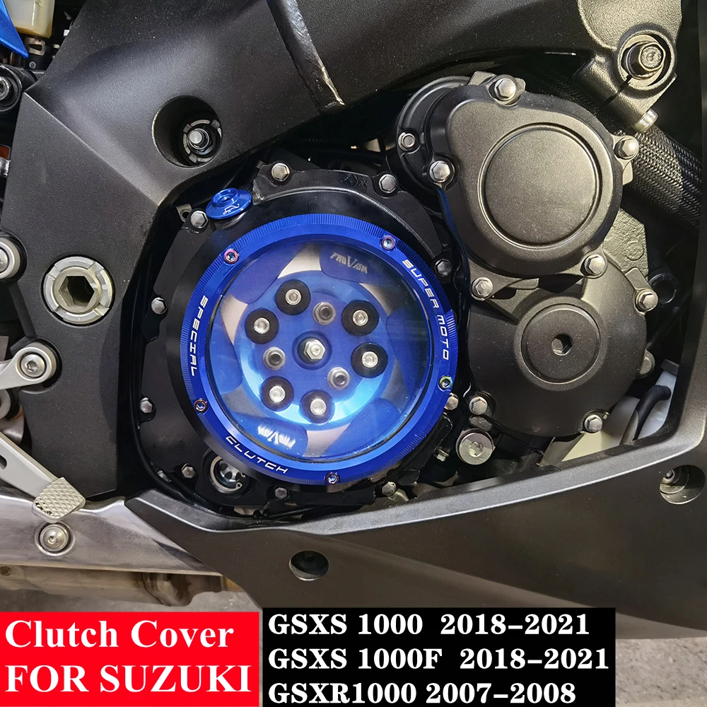 For SUZUKI GSXS 1000 1000F 2018-2021 Engine Clear Clutch Cover Guard GSXS1000 GSXR1000 GSXS1000F ...