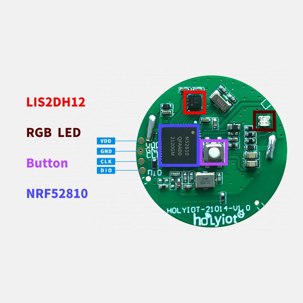 NRF52810 3 축 가속도계 센서 2.4GHz BLE 5.0 Bluetooth 모듈 저전력 소비 RF 모듈 실내 위치 지정 ...