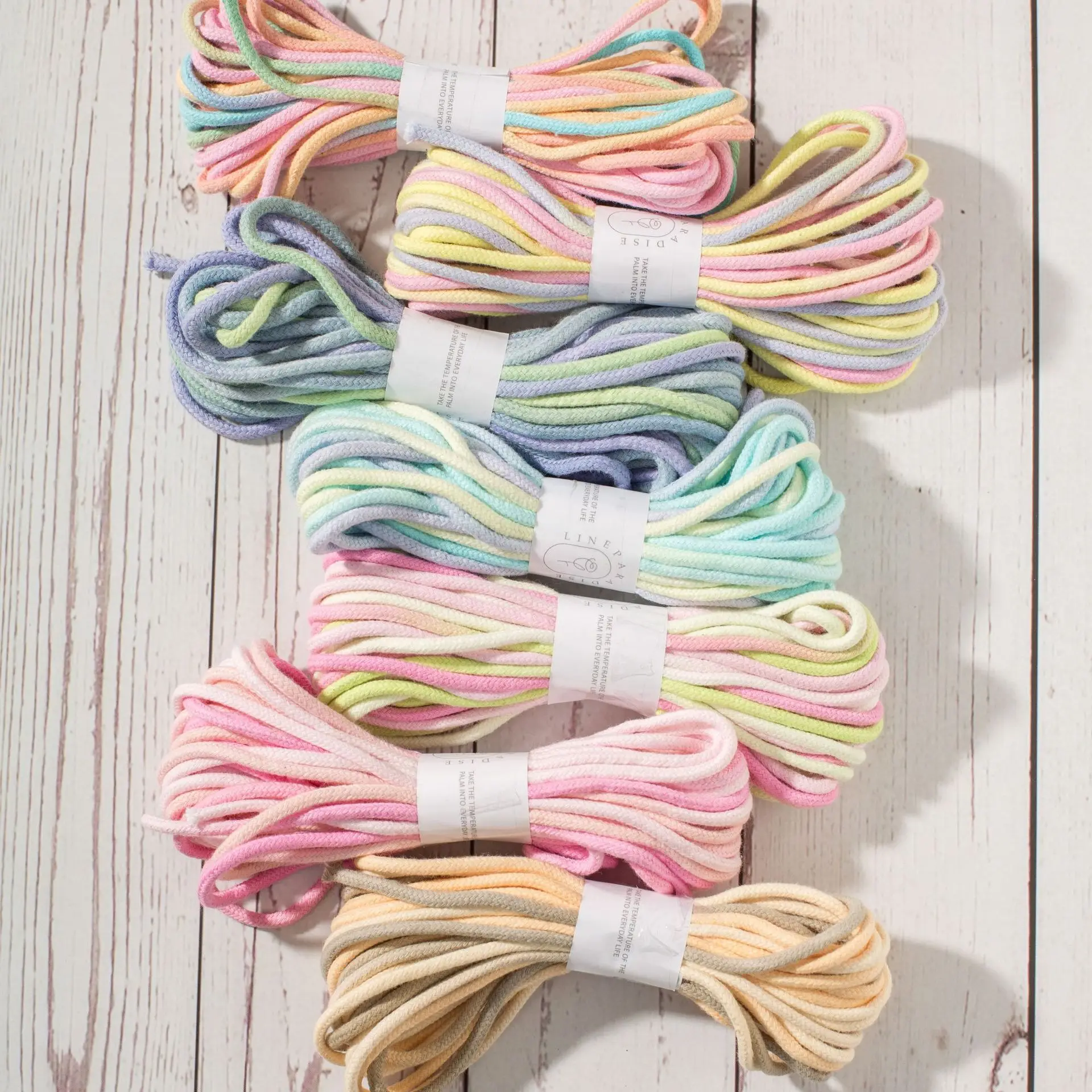 3mm 10Meters Gradient Color Cotton Rope Soft Braided DIY Craft Cord for ...