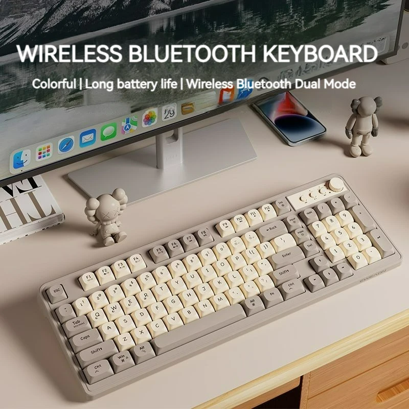 Bluetooth-Wireless-Keyboard-PC-98-Keyboard-No-Noise-PBT-Dual-Mode ...