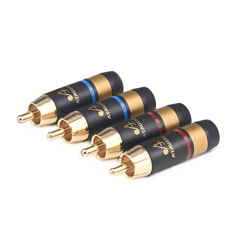 4PCS-Hifi-RCA-Plug-High-Quality-Gold-Plated-RCA-Male-Connector-for-RCA ...