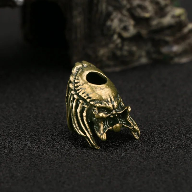 Alien Beast Face Iron Warrior Knife Bead Handmade Woven Paracord ...