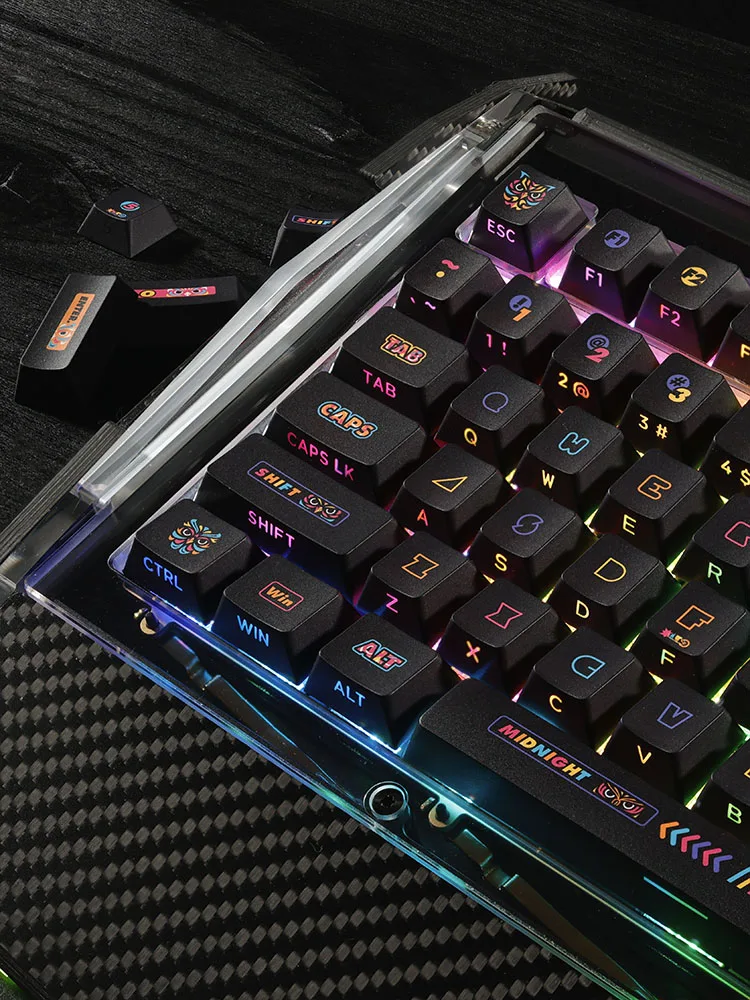 135keys-Gaming-Keycaps-OEM-Hight-PBT-Material-Backlit-Transparent-Key ...