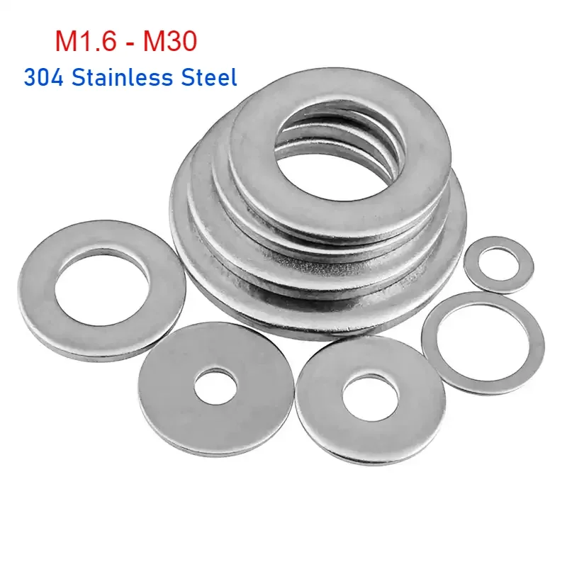 304 Stainless Steel Gasket Flat Washer Enlarged Thickened Washer M1.6 ...