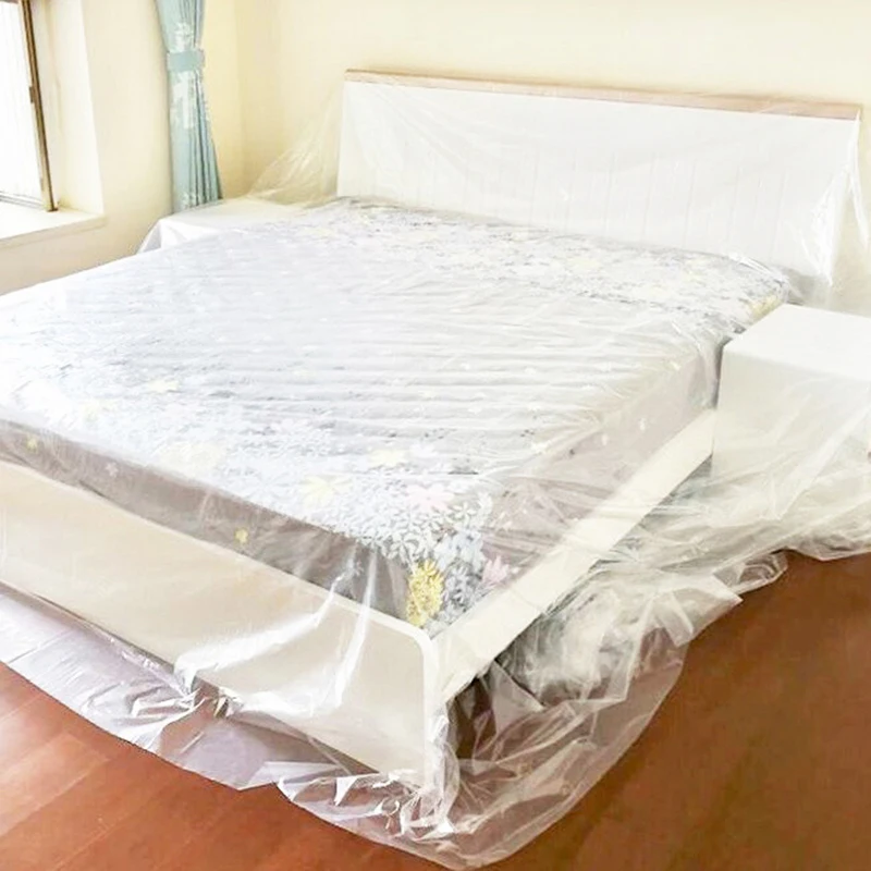Dust Cover Plastic Transparent Dust-Proof Protective Film Furniture Bed ...